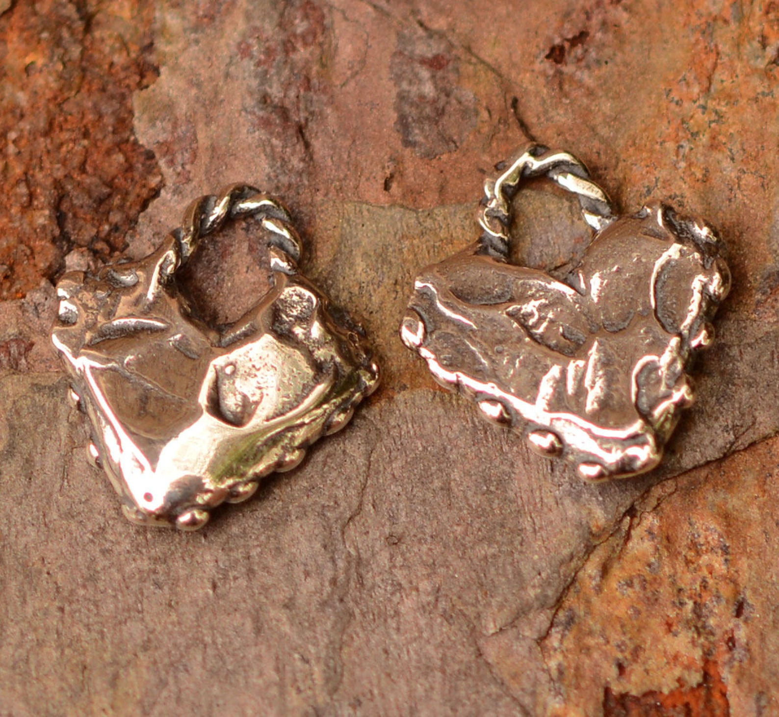 A Dotted Edge Heart Sterling Silver Artisan Heart Charm - Etsy