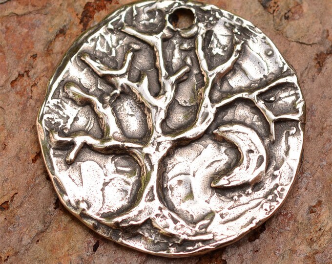 Artisan Tree With Crescent Moon Pendant in Sterling Silver, Catd-328 - Etsy