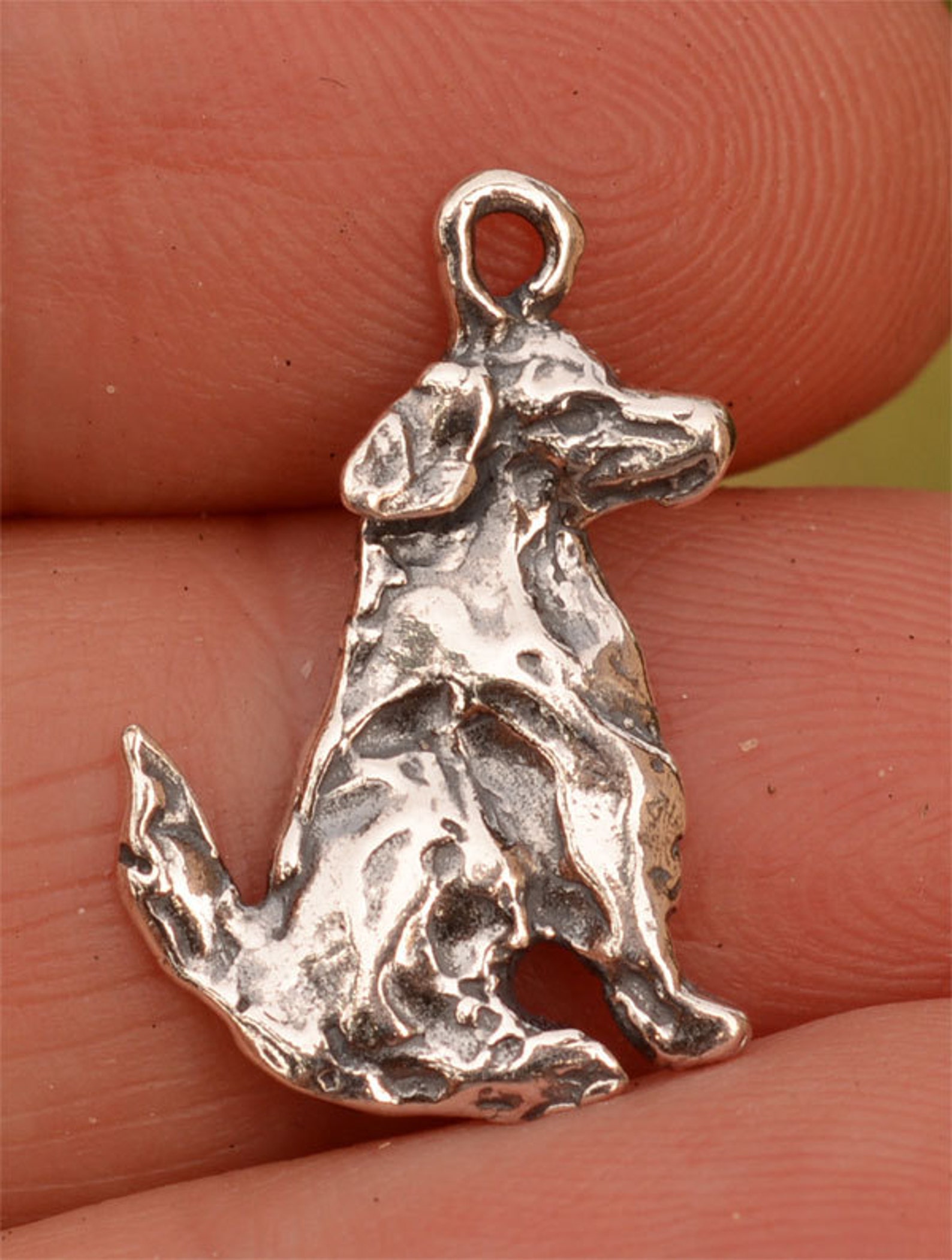 Sweet Puppy Dog Charm in Sterling Silver - Etsy