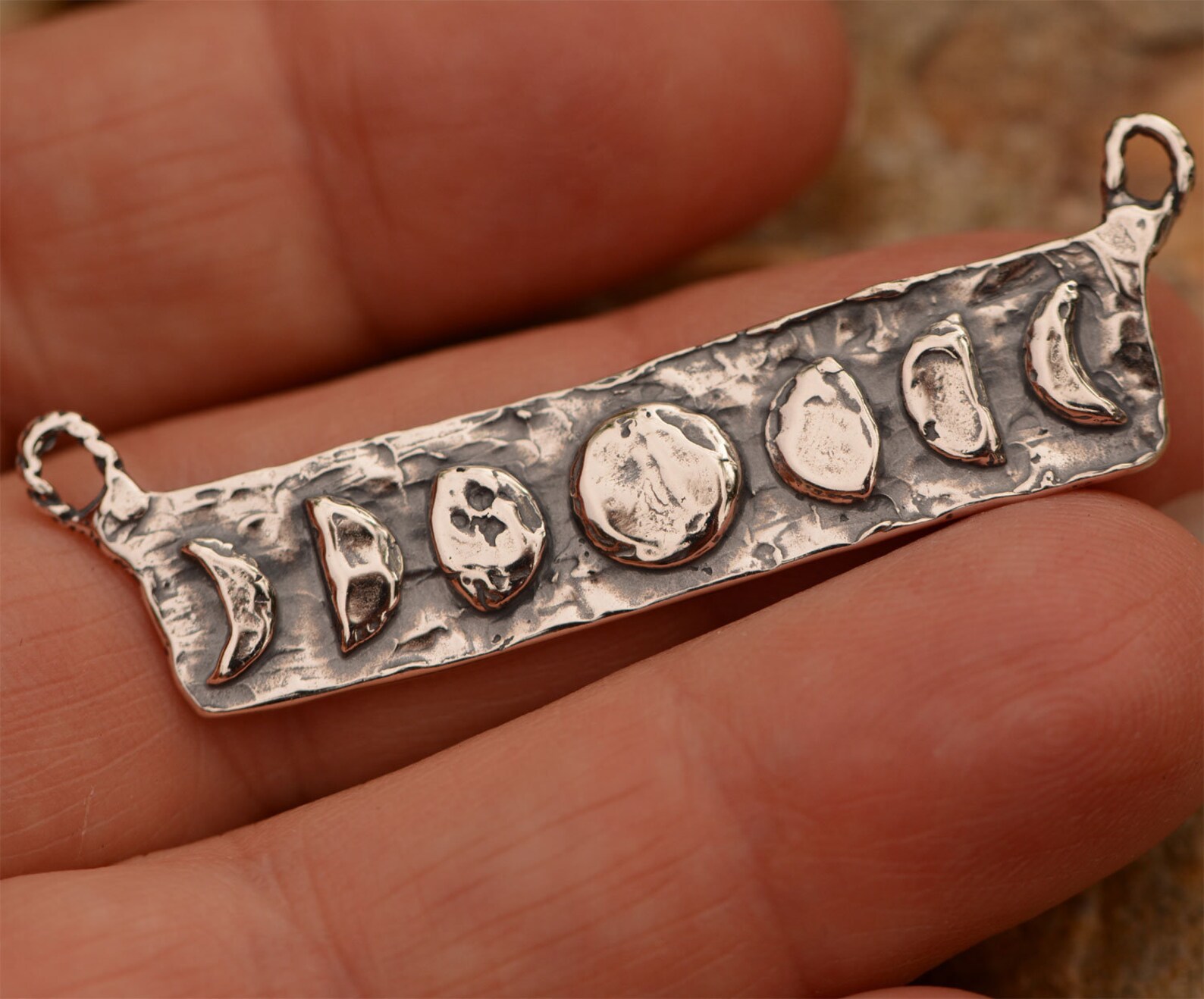 Moon Phases Necklace Pendant Sterling Silver Moon Phase - Etsy