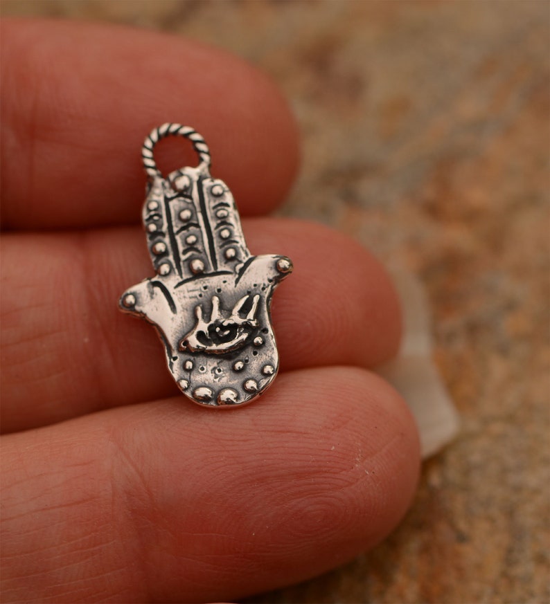 Sterling Silver Hamsa, Hand of Fatima, Talisman Amulet SS-839 (ONE) - Etsy
