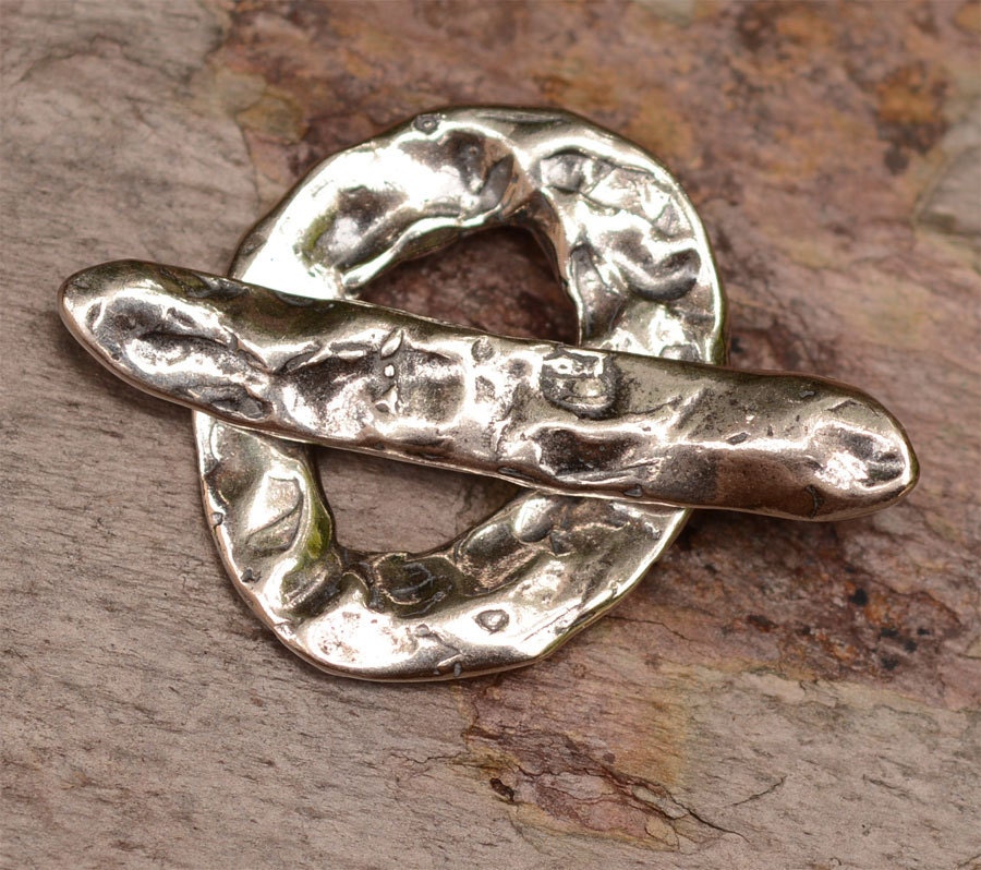 Rustic Oval Toggle in Sterling Silver - Etsy