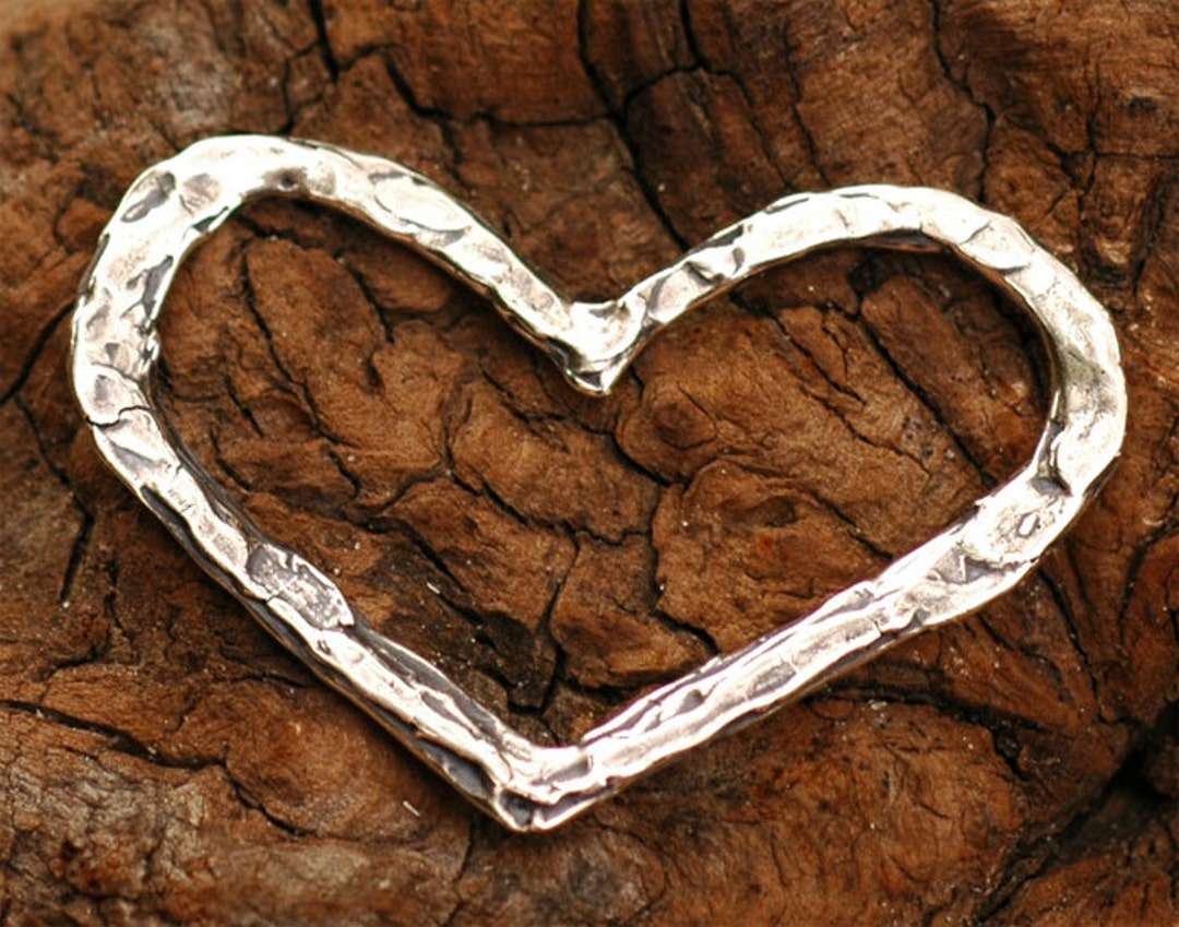 Big Open Heart Pendant in Sterling Silver, SS-50 - Etsy