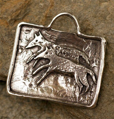 Artisan Coyotes in Sterling Silver Pendant - Etsy