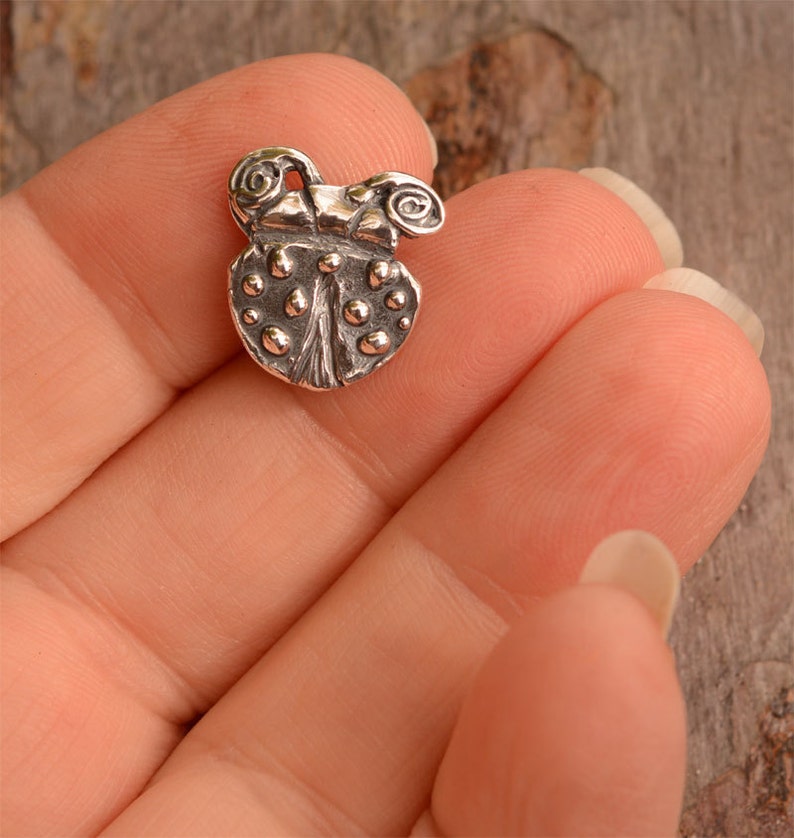Artisan Ladybug Button in Sterling Silver, B-623, Lady Bug - Etsy