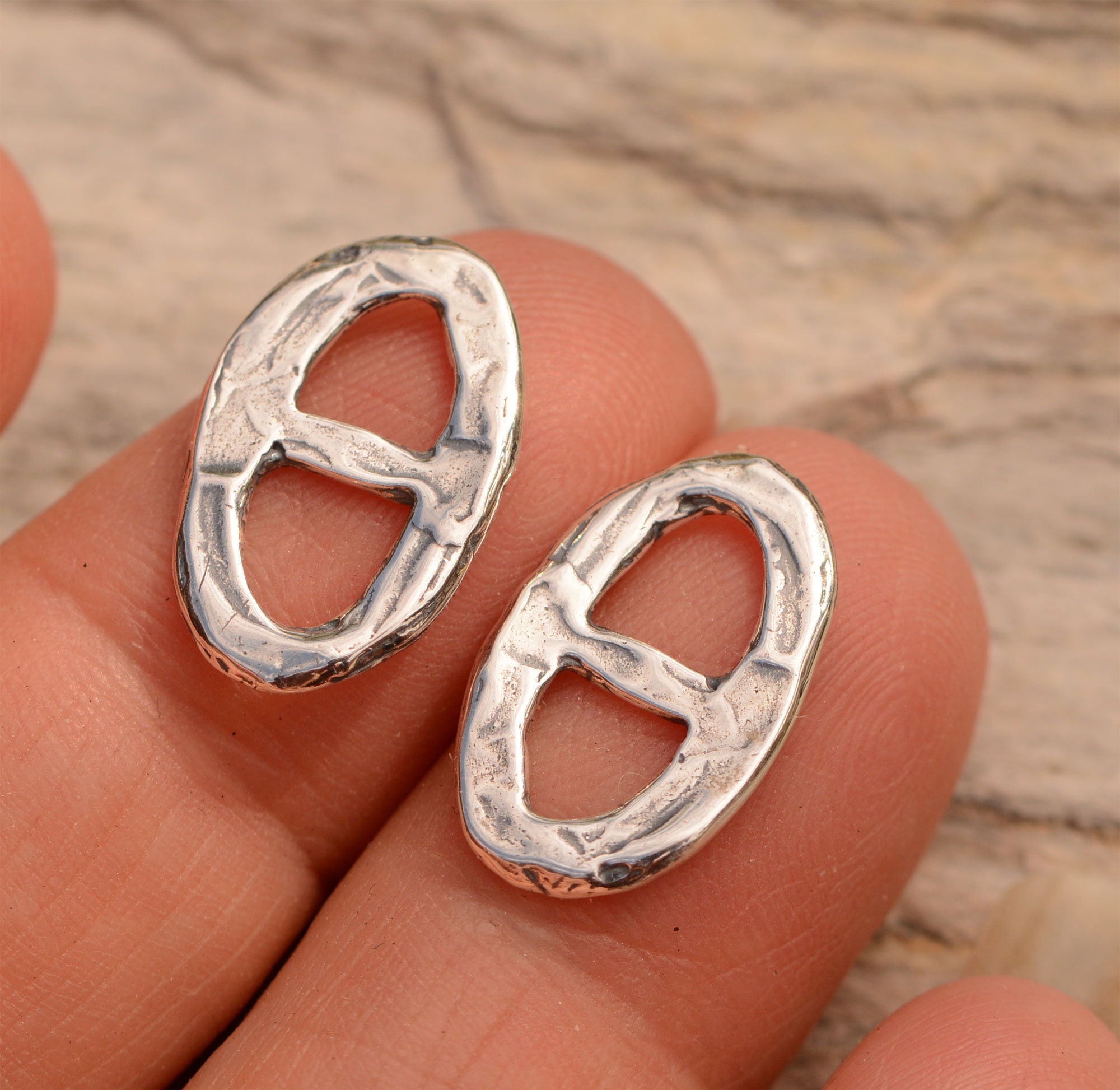 Artisan Oval Link in Sterling Silver Oval Jewelry Finding | Etsy