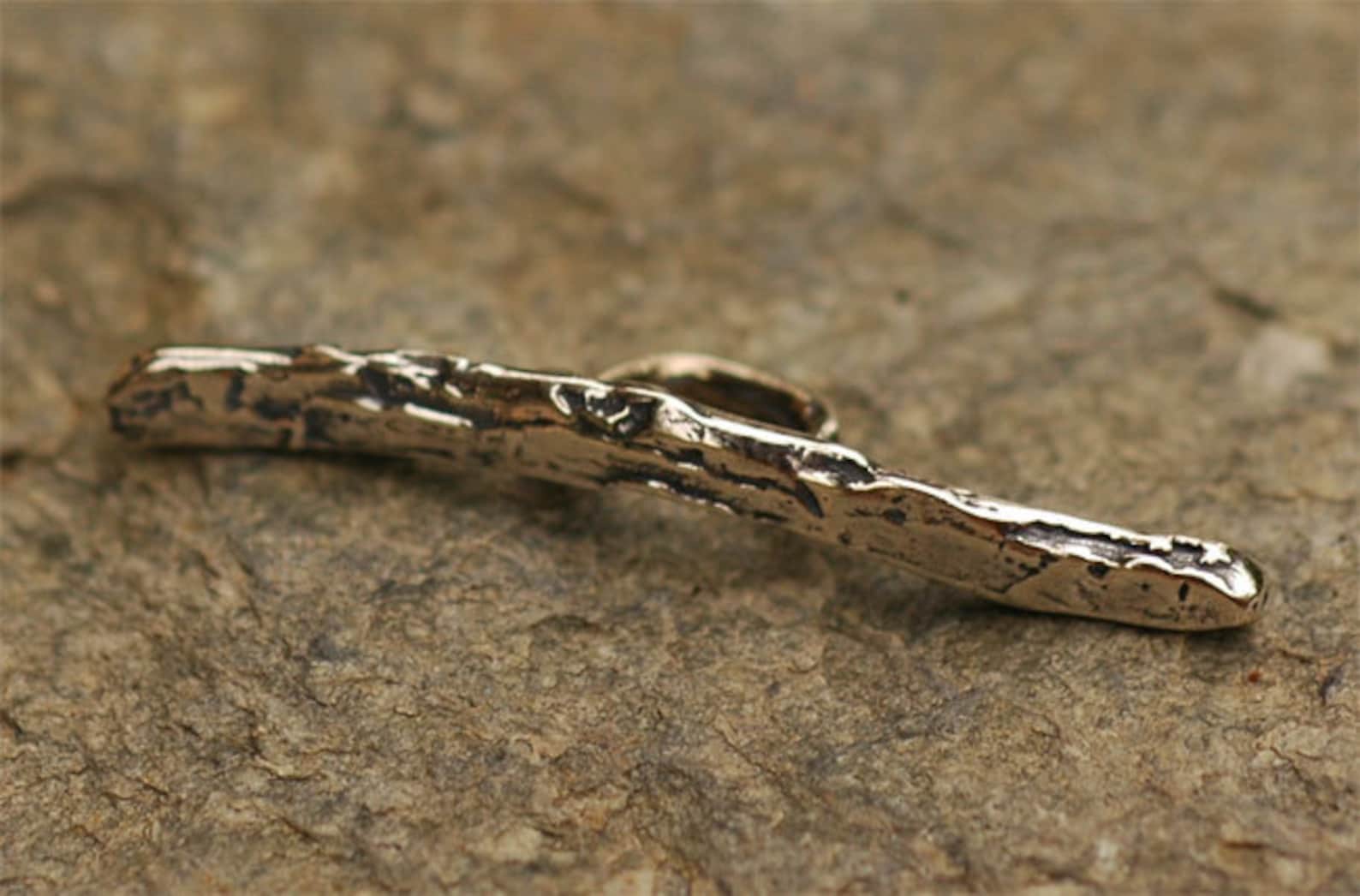 One Rustic Toggle Bar in Sterling Silver, SS-151 - Etsy