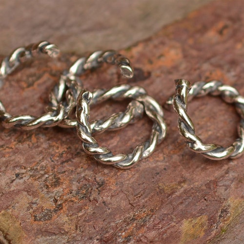 Twisted Link in Sterling Silver Closed Jump Ring Links - Etsy