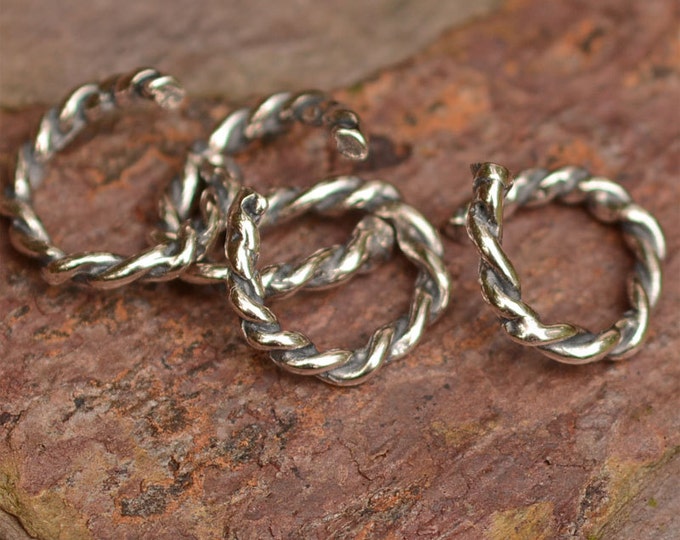 Open Jump Rings, Twisted Open Link in Sterling Silver Catd-407 (set of ...