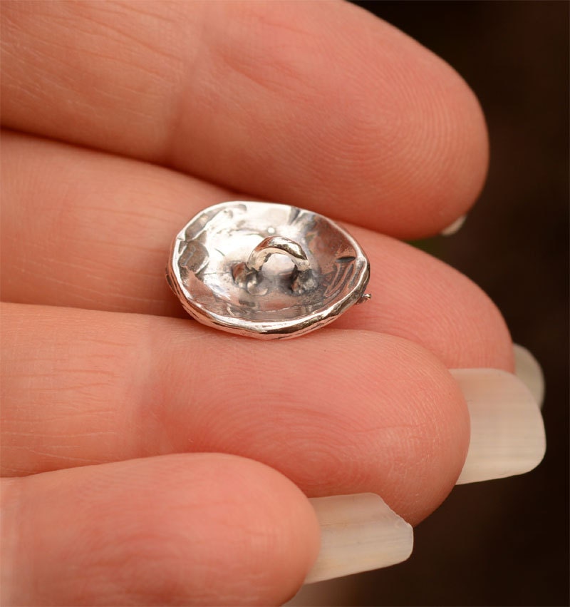 Angel Wing Button in Sterling Silver B-366 - Etsy
