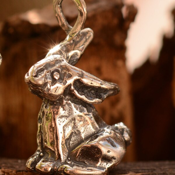 Sterling Silver Rabbit Charm - Etsy