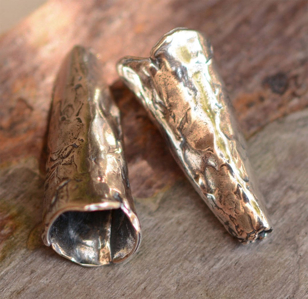 Sterling Silver Beading Cones, Artisan Rustic Jewelry Cones, SS-557 ...