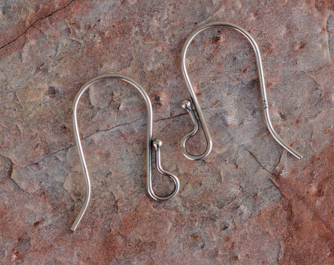 Fancy French Hooks, Larger Size, Sterling Silver, Hand Finished Patina ...