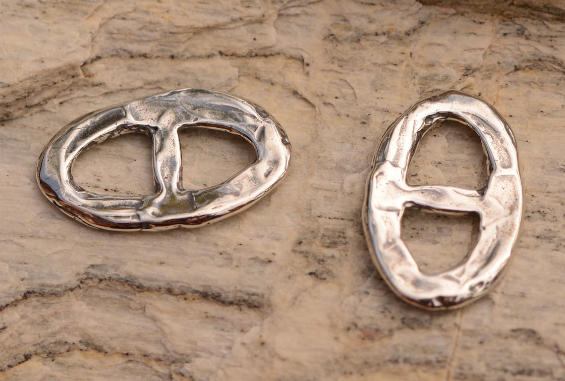 Artisan Oval Link in Sterling Silver Oval Jewelry Finding | Etsy