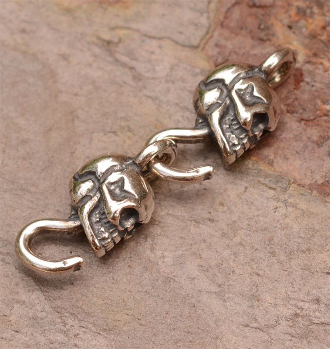 Skull Links in Sterling Silver Catd-220 (set of 2) - Etsy