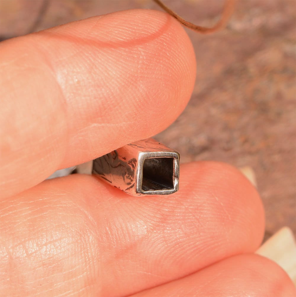 Rectangle Tube Bead Sterling Silver Rectangular Slider Bead - Etsy