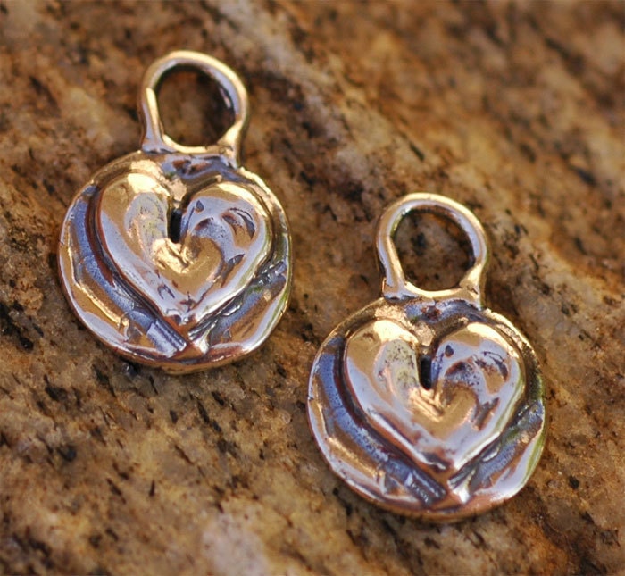 Heart on Round Background Charm in Sterling Silver CH-172 - Etsy