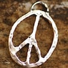 Peace Sign Necklace Antique Silver Charm/pendant Rhodium Plated Chain ...