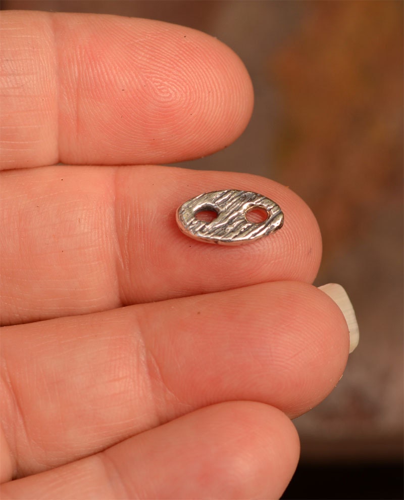 Artisan Oval Connector Links, Sterling Silver Lined Link, Catd-568 (set ...