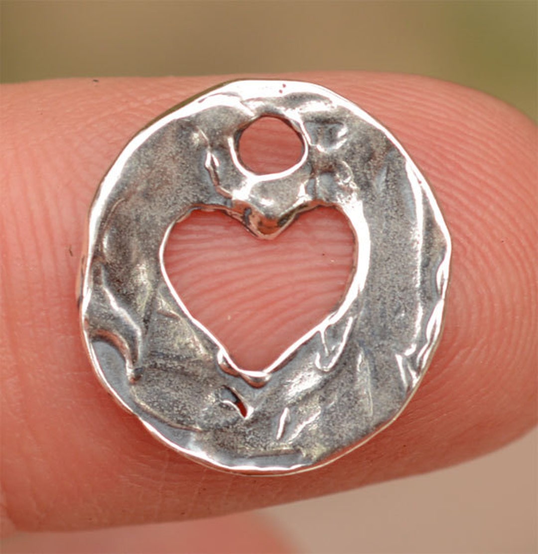 Heart Cut Out Charm in Sterling Silver Catd-604 - Etsy