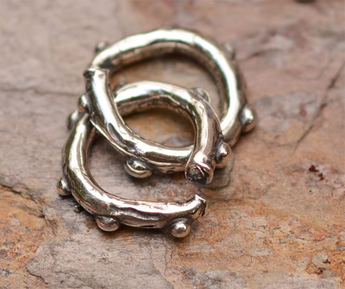 Artisan Dotted Open Jump Rings in Sterling Silver JR-9 set | Etsy