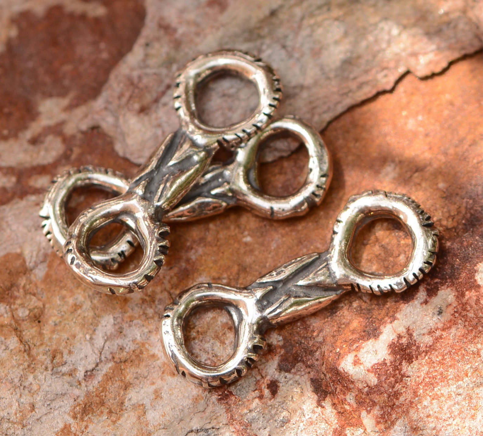 Bone Shaped Links Sterling Silver Connectors Catd-1045 set - Etsy