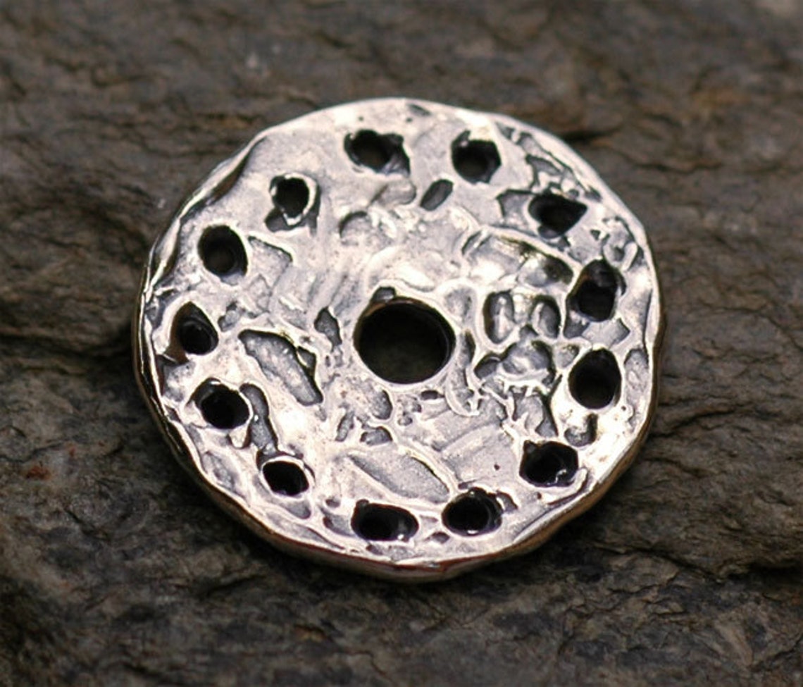 Artisan Round 2mm Single Hole Button in Sterling Silver B-252 - Etsy