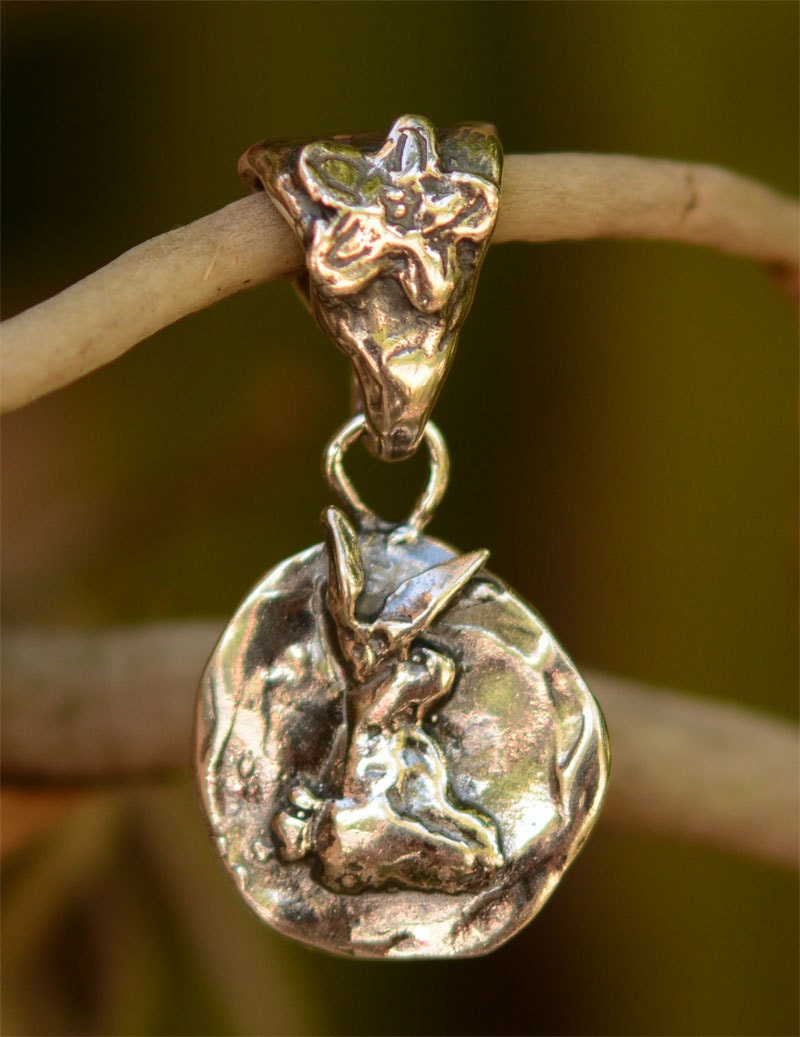 Bunny Rabbit Charm with Adorned Flower Bail in Sterling Silver | Etsy