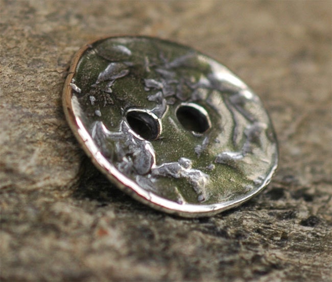 Artisan Two-hole Button in Sterling Silver, SS-153 (ONE) - Etsy
