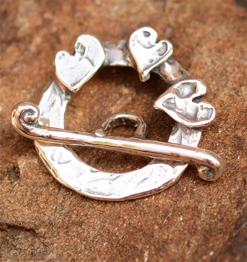 Round Toggle With Hearts in Sterling Silver, Catd-96 - Etsy