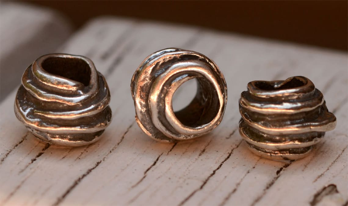 Artisan Silver Bead, Winding Roads Sterling Silver Big Hole Slider ...
