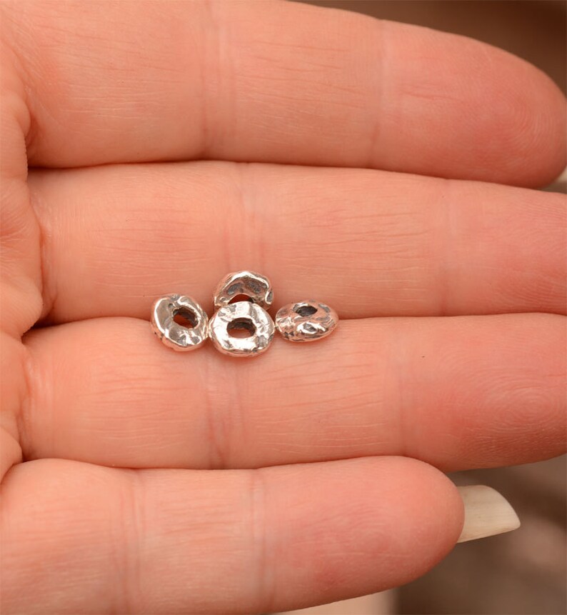 Spacer Rondelles With 2mm Hole Sterling Silver Spacer Beads - Etsy