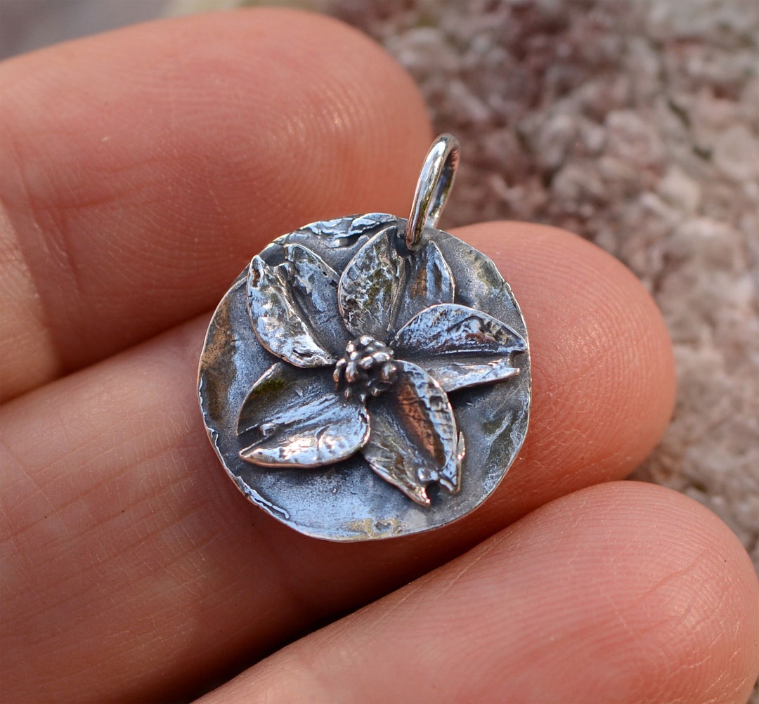 Pretty Flower Charm in Sterling Silver, Catd-909 - Etsy