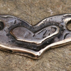Rustic Sterling Silver Wide Heart Pendant or Link - Etsy