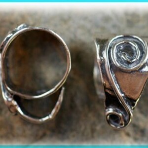 Large Artisan Bail With Spiral in Sterling Silver, Necklace Enhancer ...