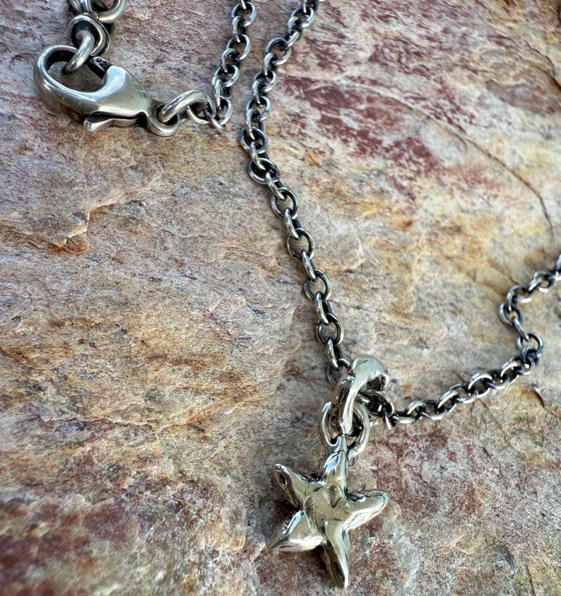 Silver Star Necklace, With Chain, All Sterling Silver, 1145-996 - Etsy
