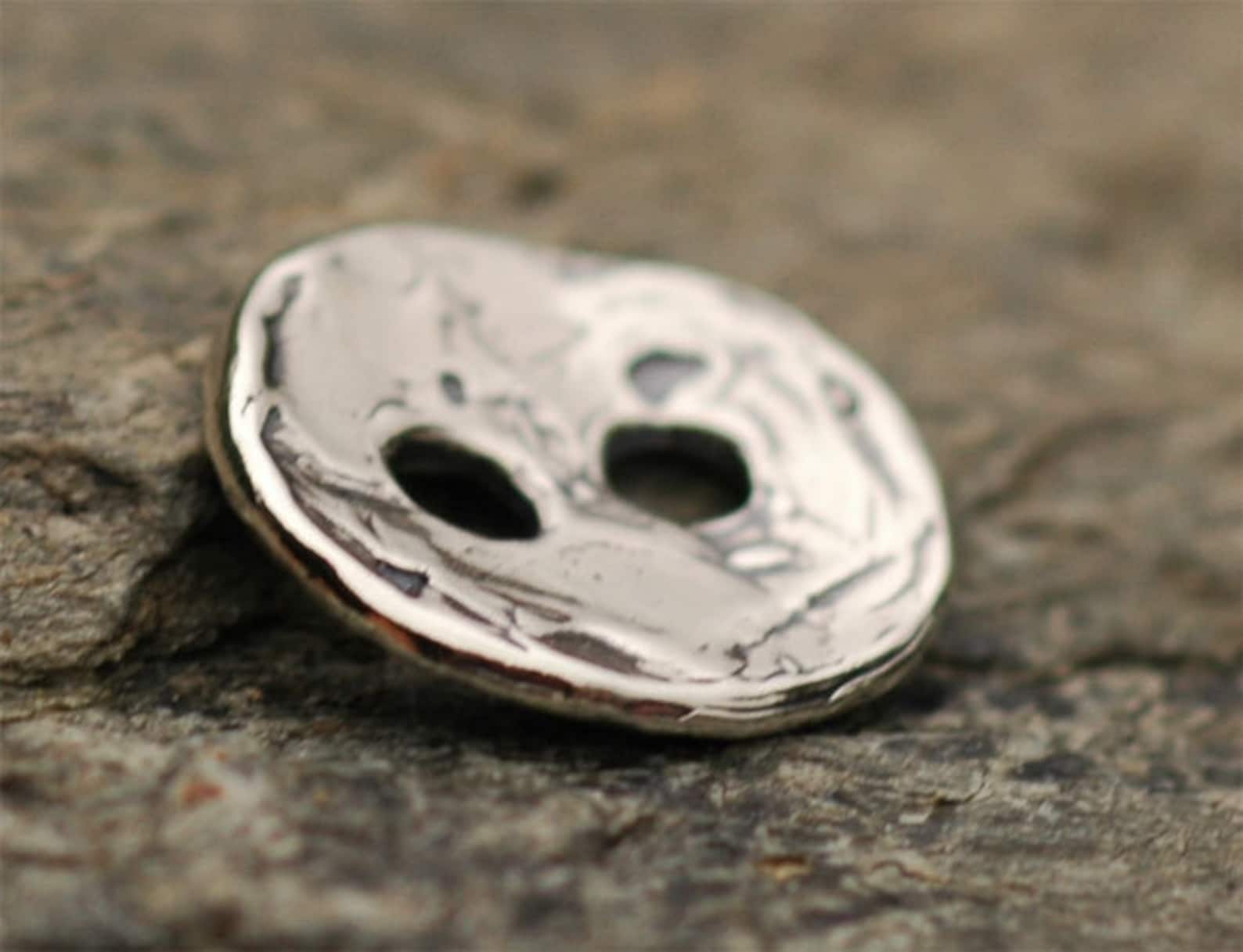 Sterling Silver Jewelry Button for Leather Wraps 2-hole - Etsy