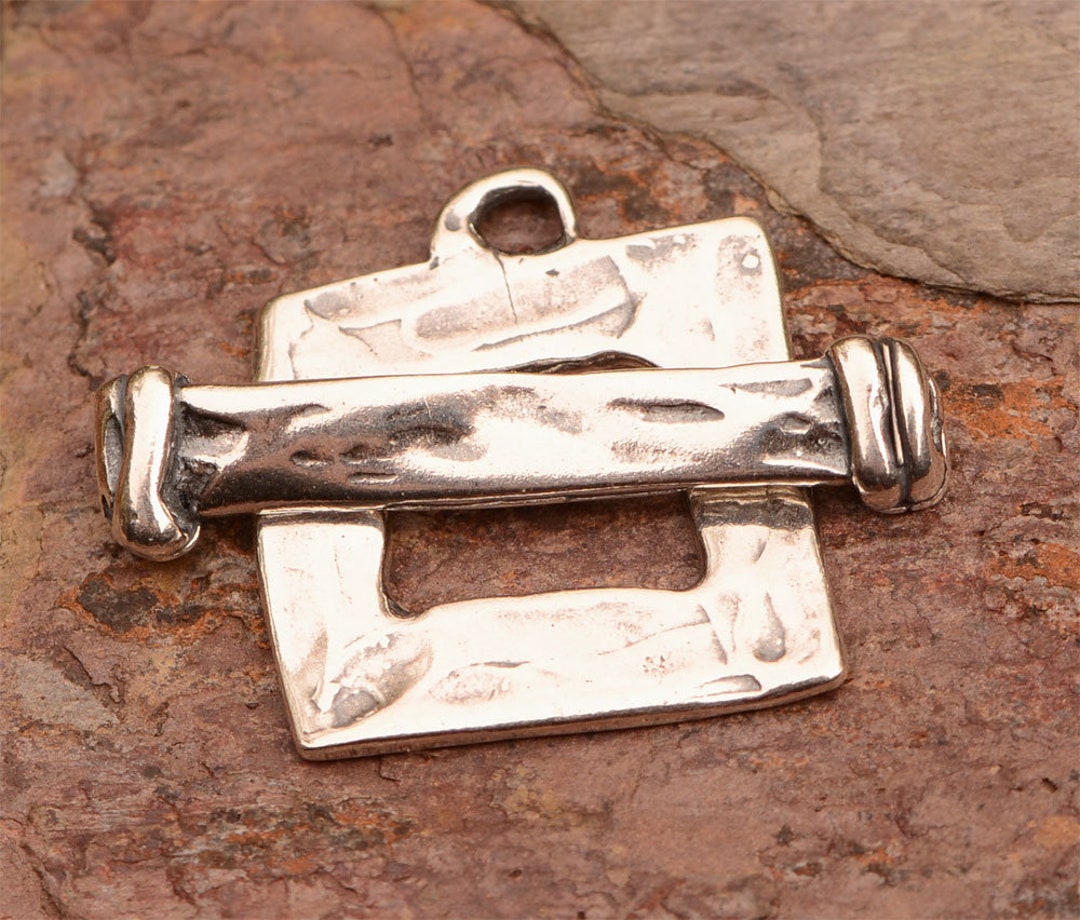 Square Toggle in Sterling Silver, Rustic Clasp, PX-14 - Etsy