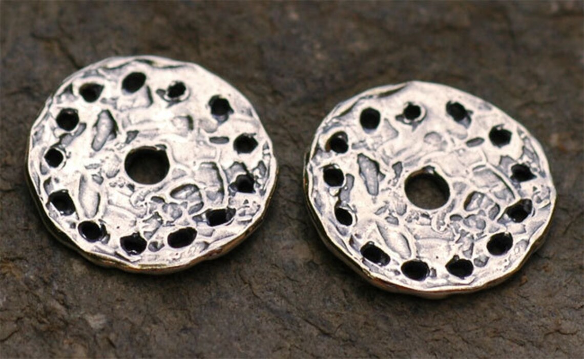 Artisan Round 2mm Single Hole Button in Sterling Silver B-252 - Etsy