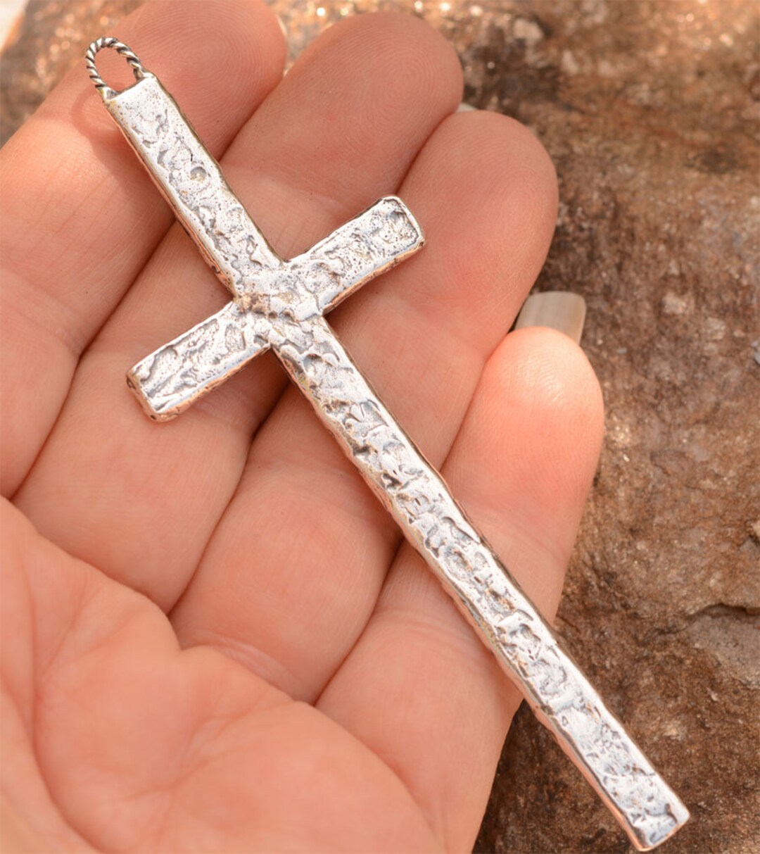 Artisan Tall Cross for Necklace in Sterling Silver, Catd-505, Large ...