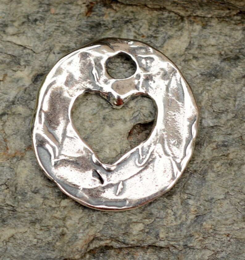 Heart Cut Out Charm in Sterling Silver SS-604 - Etsy