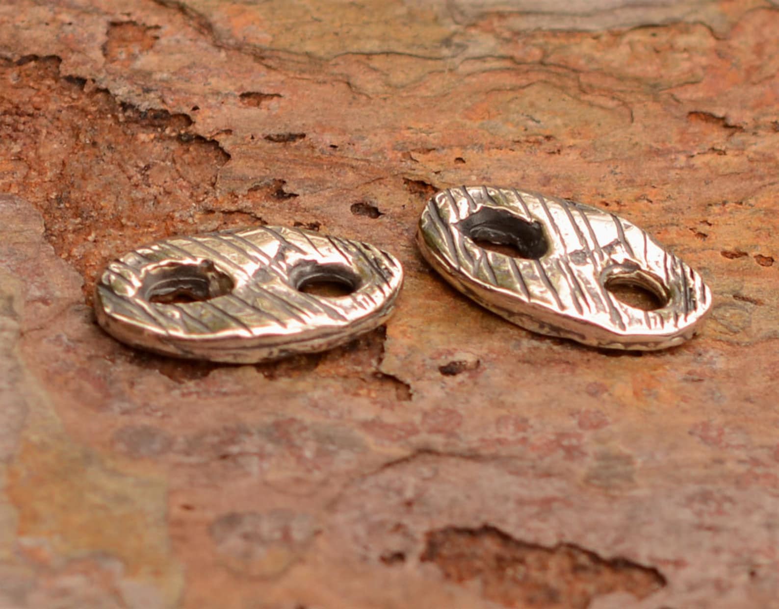 Artisan Oval Connector Links, Sterling Silver Lined Link, Catd-568 (set ...