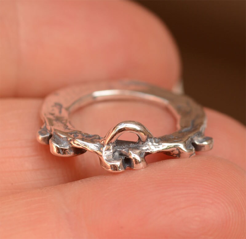 Round Toggle With Hearts in Sterling Silver, Catd-96 - Etsy