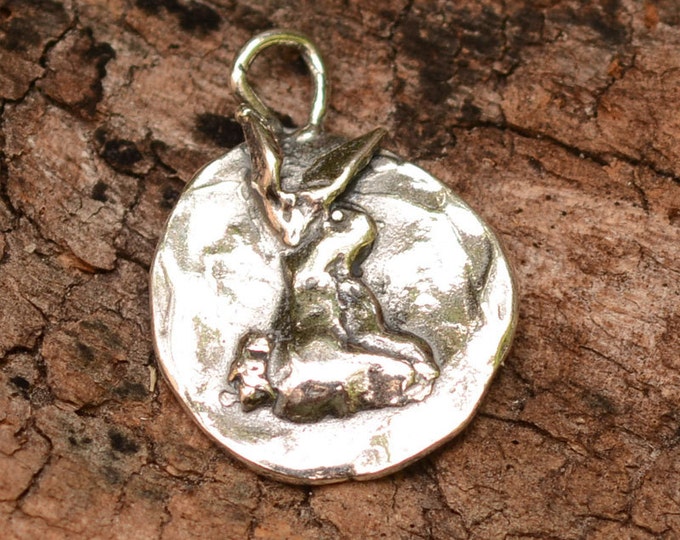 Bunny Rabbit Charm in Sterling Silver - Etsy