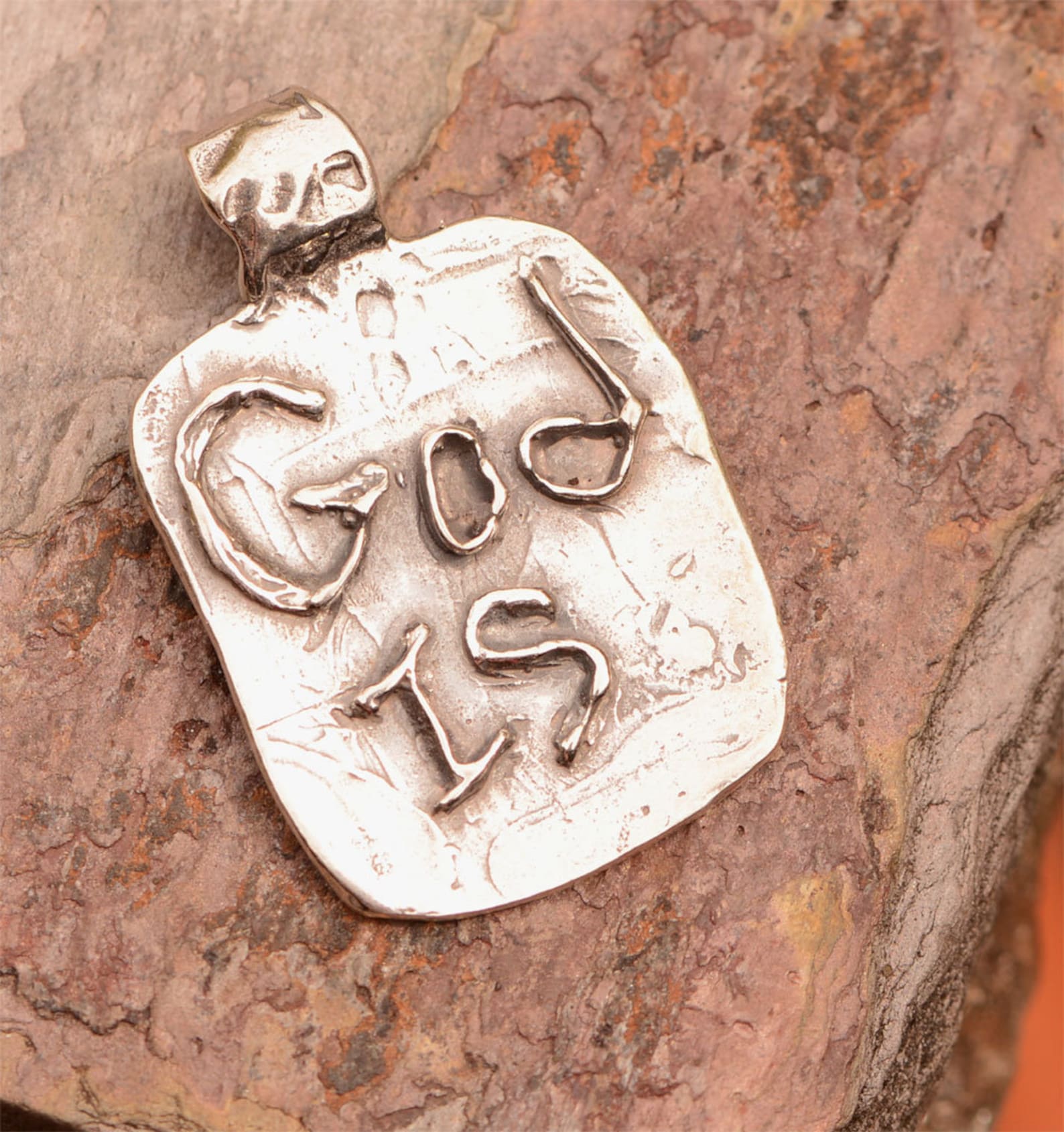 Artisan Handcrafted Sterling Silver GOD IS... Pendant - Etsy