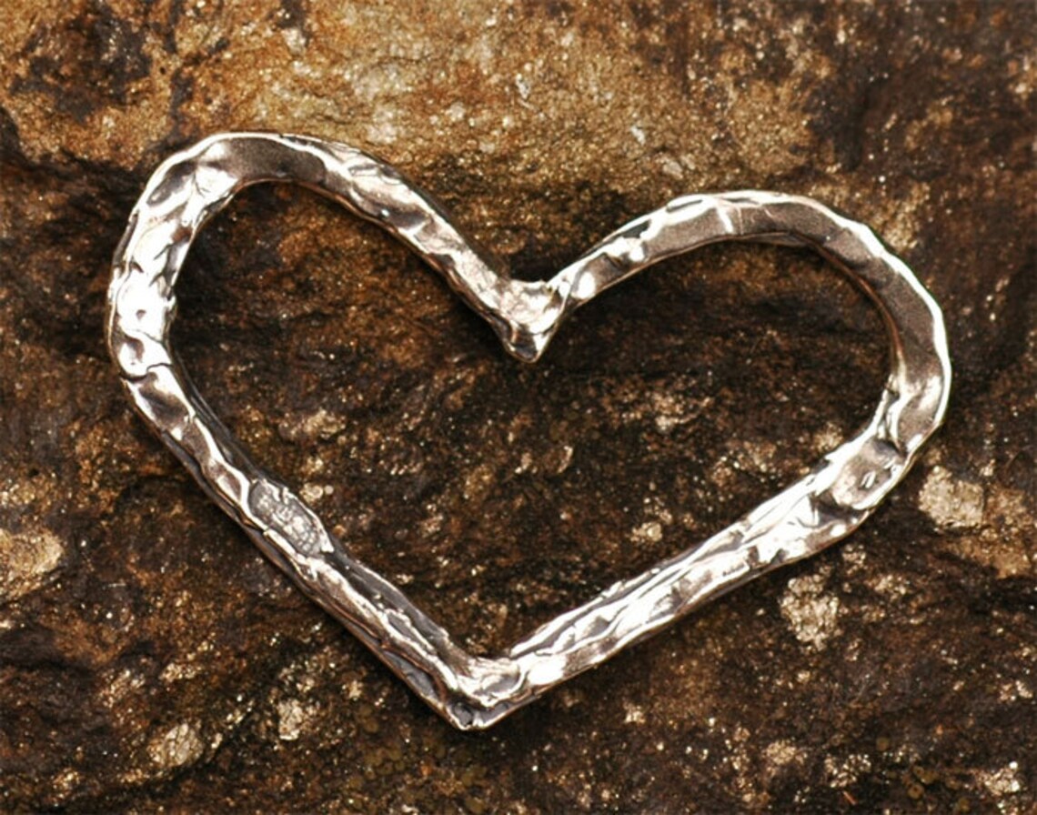 Big Open Heart Pendant in Sterling Silver H-50 | Etsy