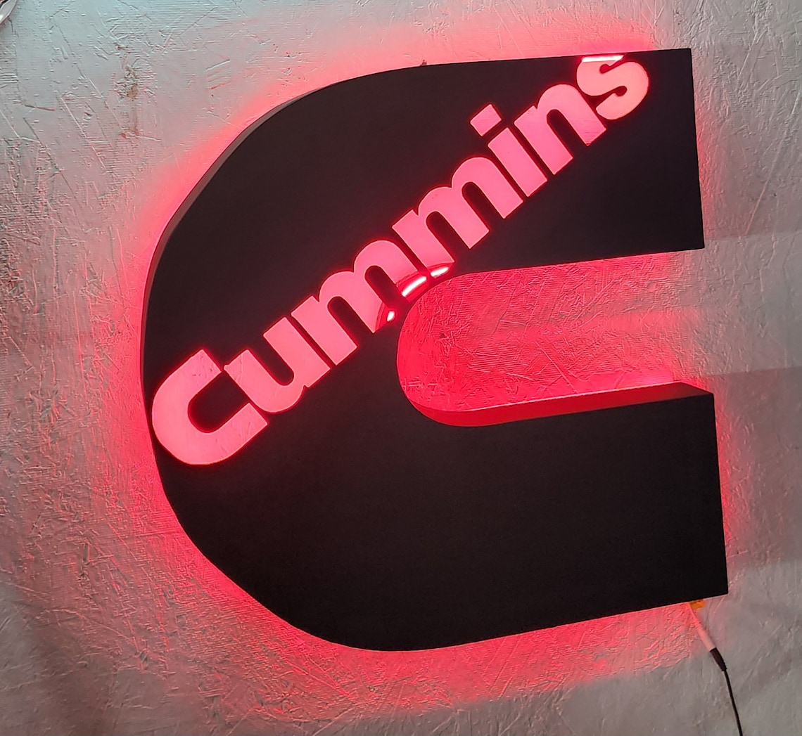 Cummins Metal Lighted Sign - Etsy