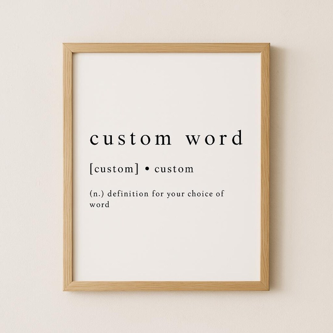 Custom Definition Print | Minimalist Typography Wall Art - Etsy