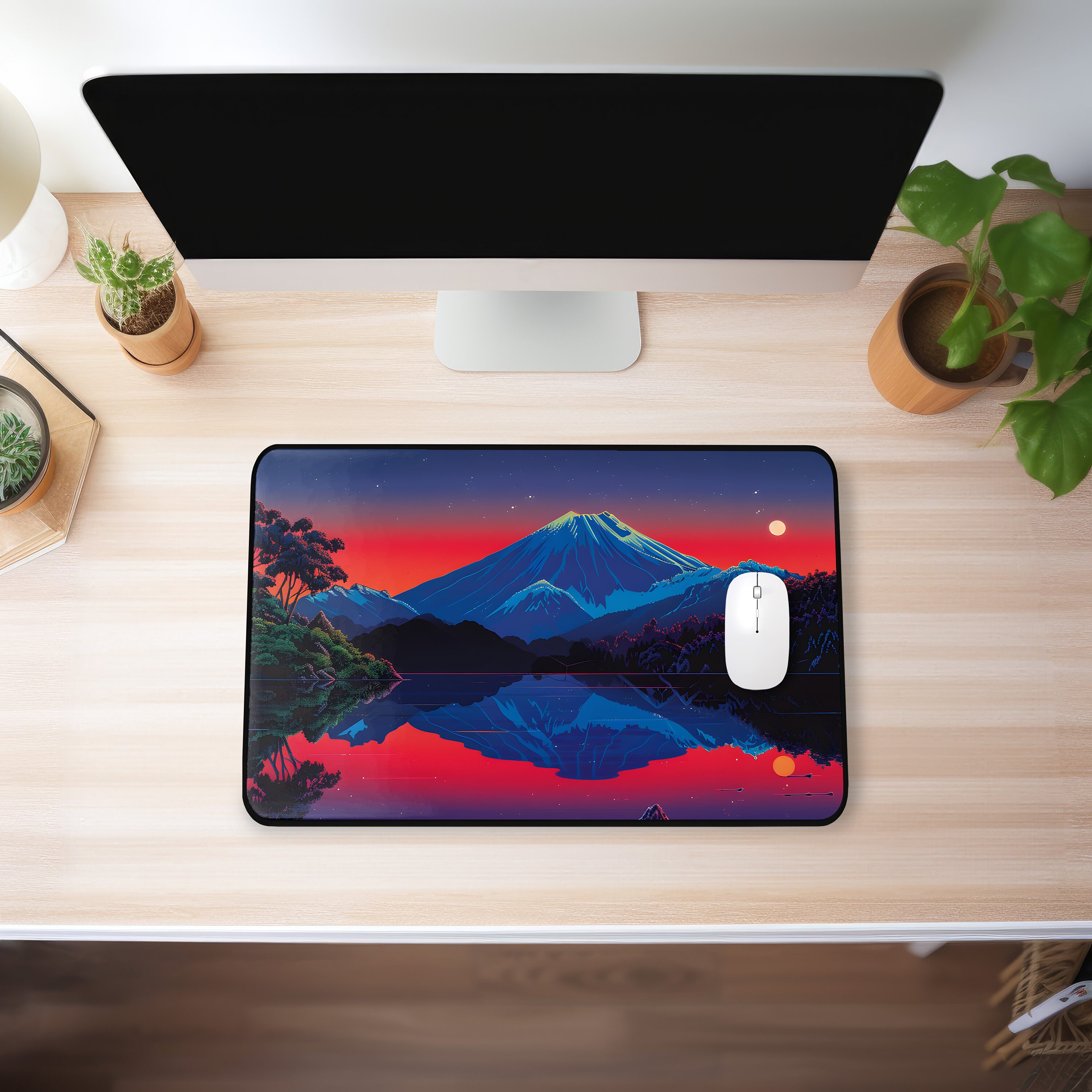 Japanese Landscape Desk Mat Gaming Mousepad Large Computer Mat ...