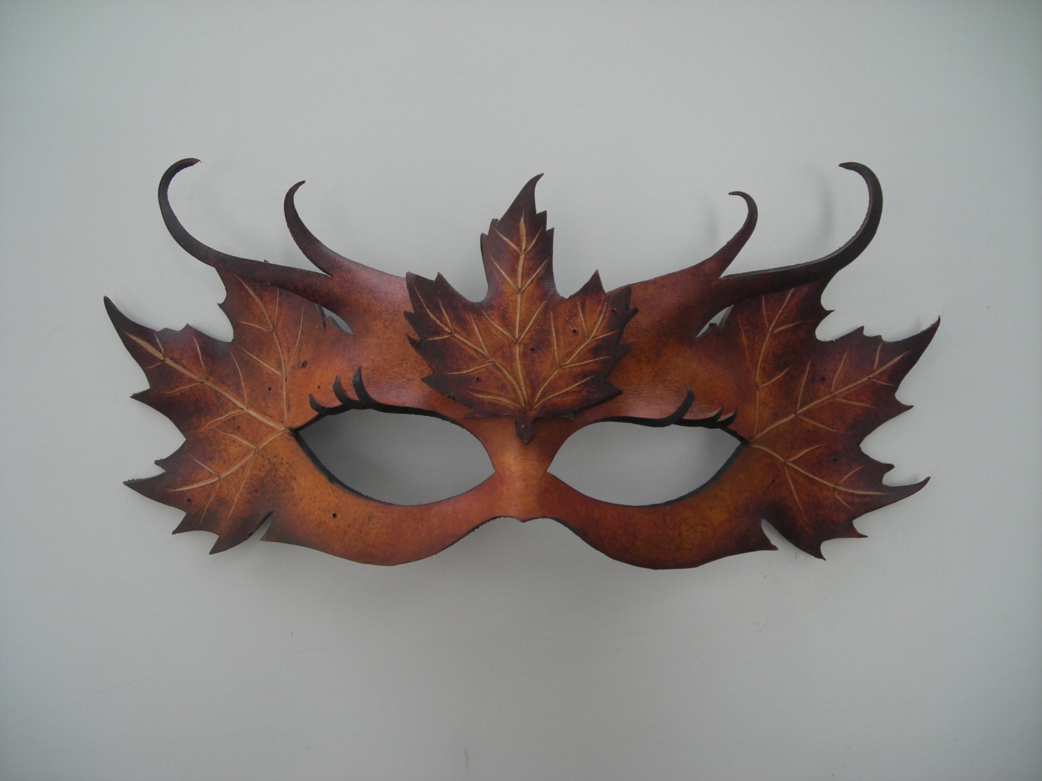 Leather Maple Leaf Mask:originalhandmadehalloweenmardi | Etsy